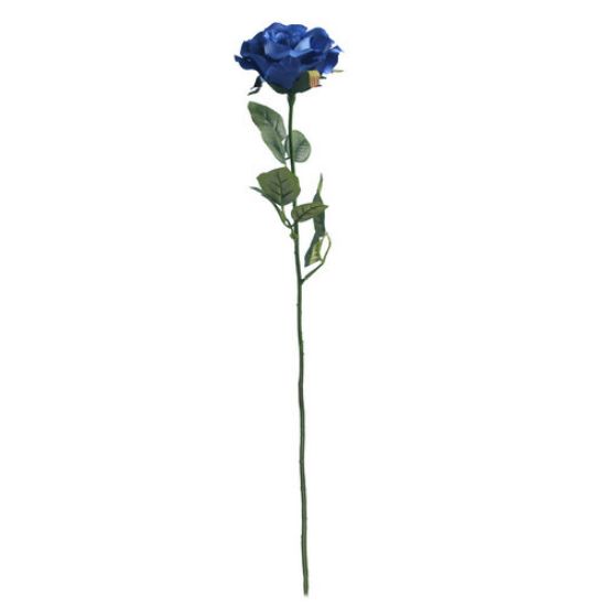 68cm Royal Blue Rose Stem - Silk Artificial Single Stem – Titleys ...