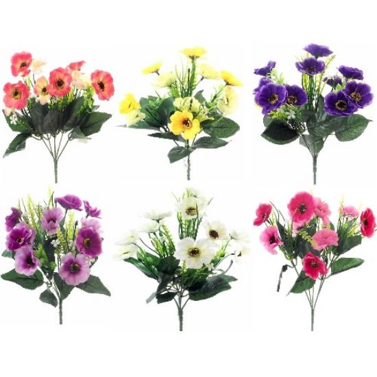 48 X 31cm Poppy and Grass Bush - Assorted Colours - Full Box – Titleys ...