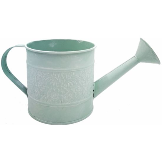 11cm Pastel Green Metal Rustic Watering Can Container – Titleys Flowers ...