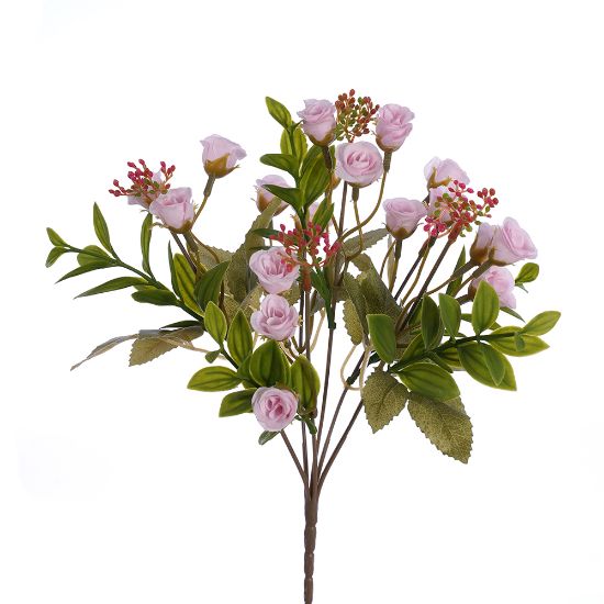 30cm Baby Pink Mini Rosebud Bush - Artificial Flower – Titleys Flowers ...