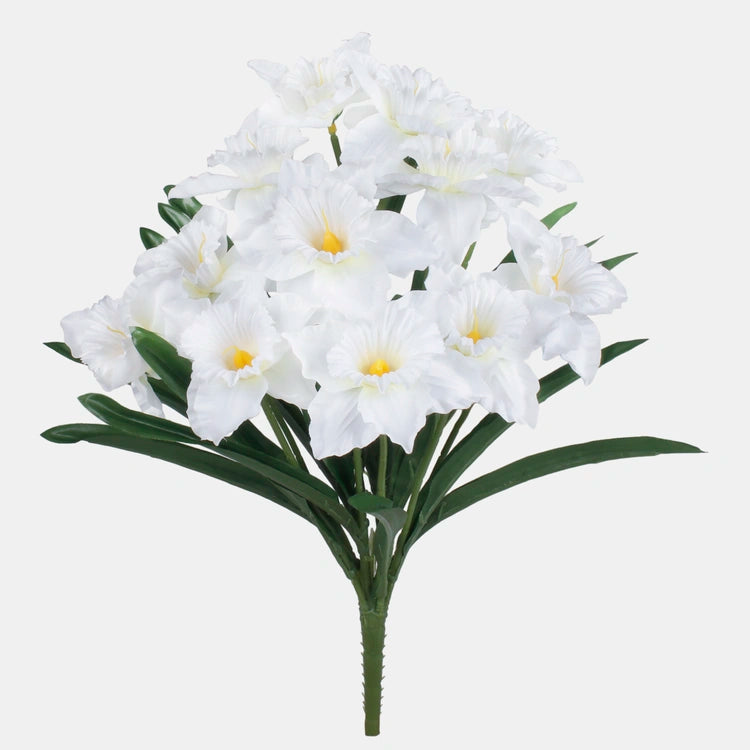 43cm Large White Daffodil Bush - 12 Heads (ND) – Titleys Flowers ...